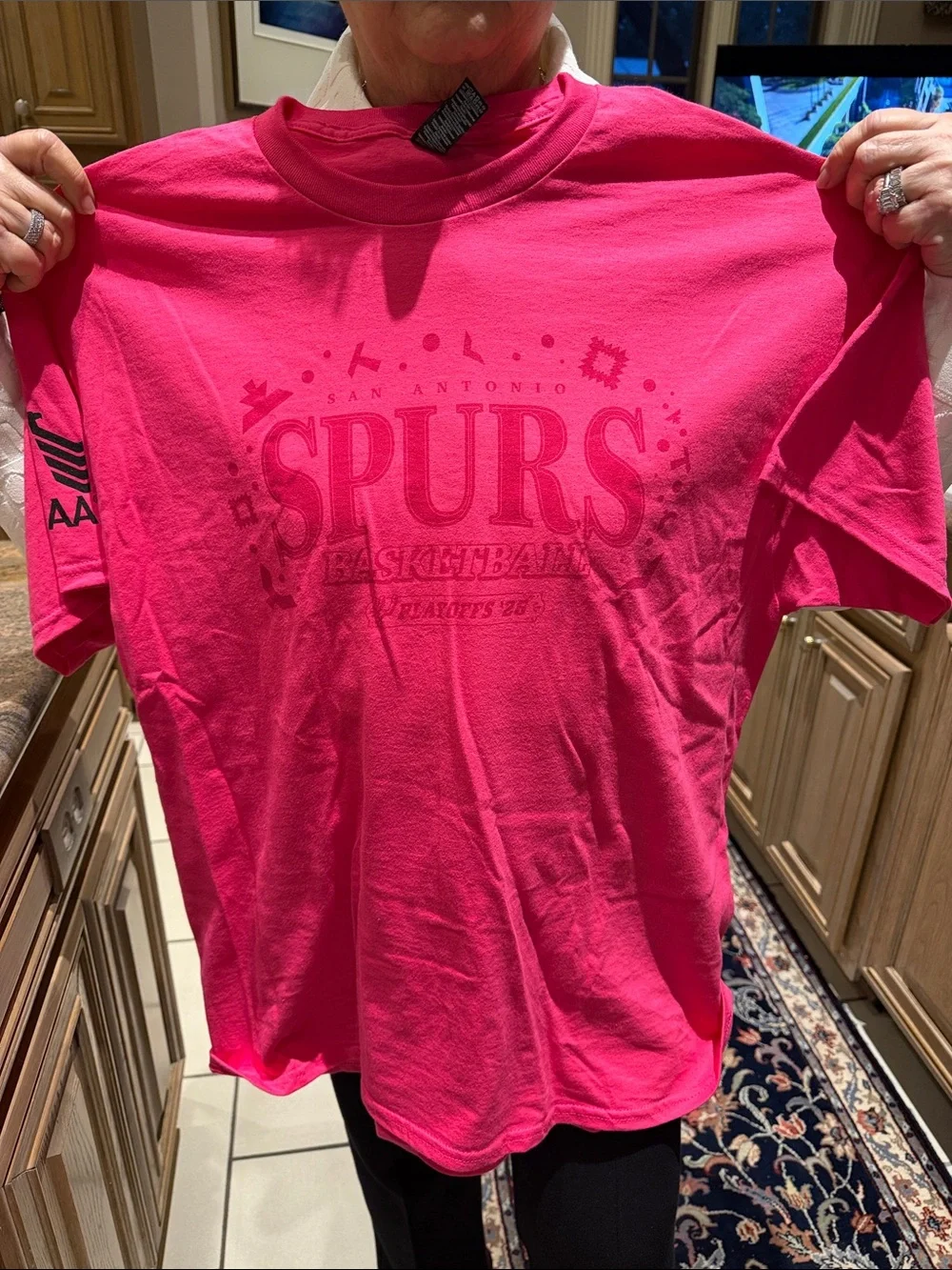 Gildan | Shirts | Spurs Confetti Hot Pink San Antonio Spurs 226 Playoff ...